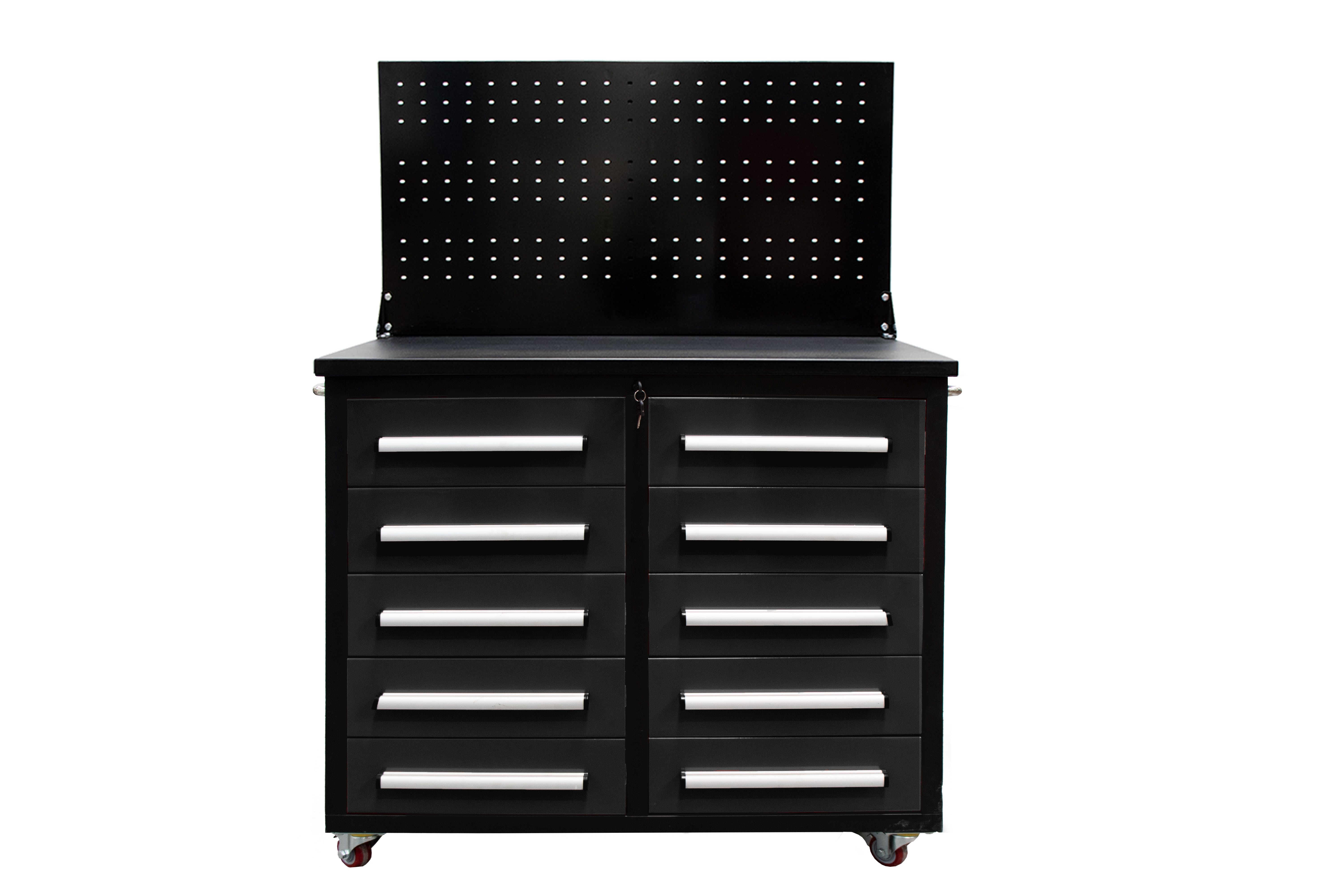 Ultimate Trolley Workbench with Drawers Black | GWS