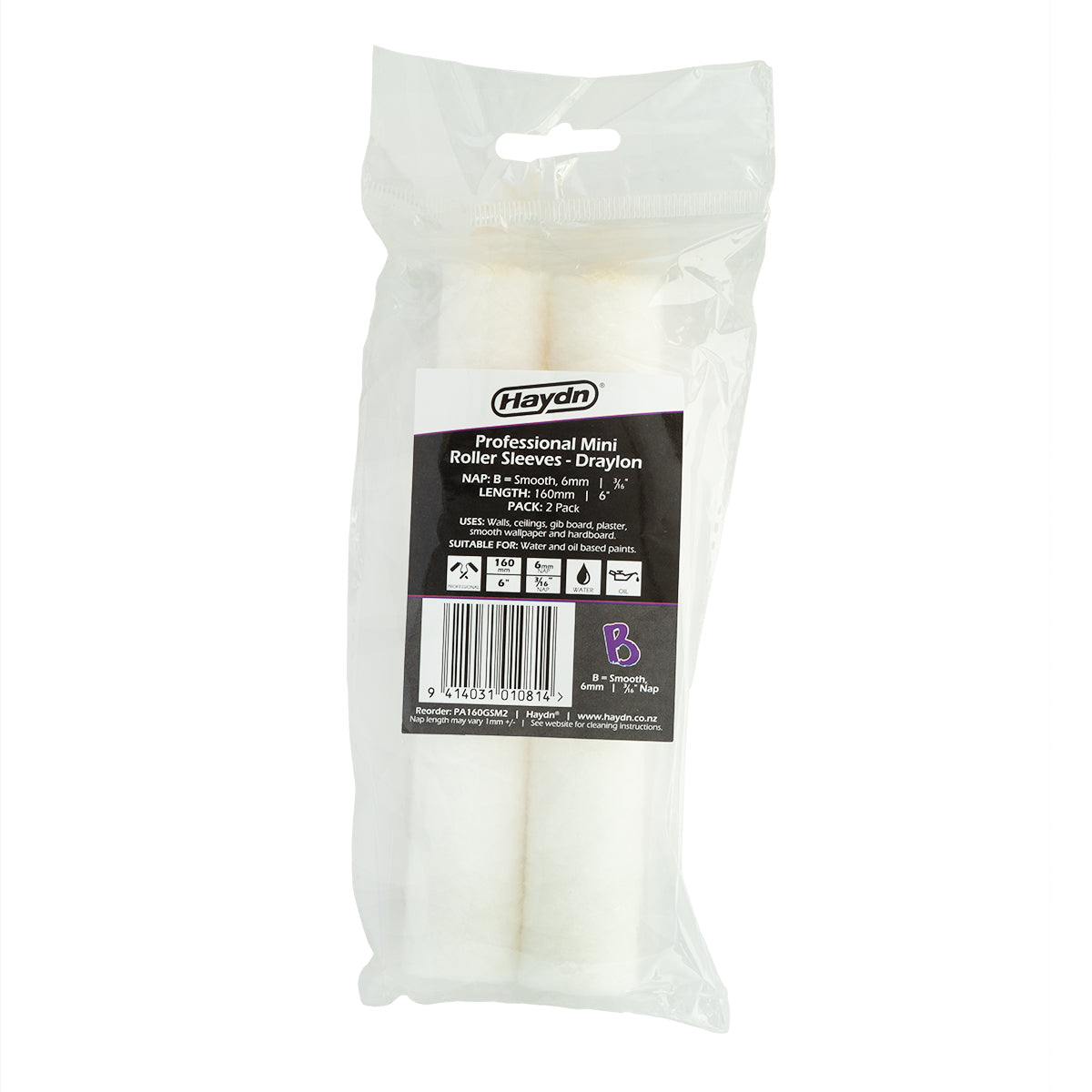Mini Professional Draylon 6mm Smooth Roller Sleeve | GWS