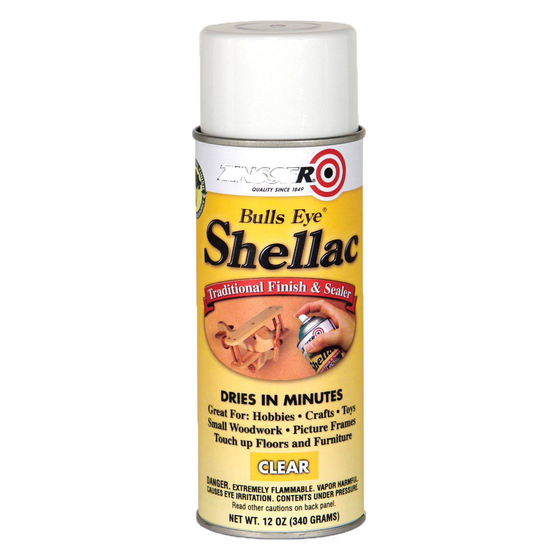 Bullseye Clear Shellac Aerosol 369g | Fast-Drying Wood Finish